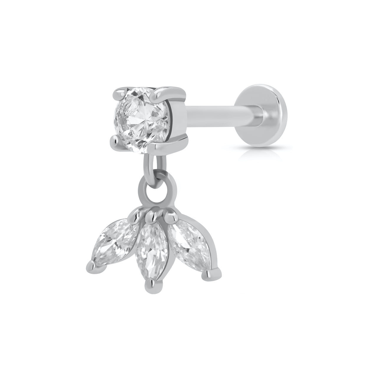 Princess Flat Back Earring | Silver & Gold – Scream Pretty
