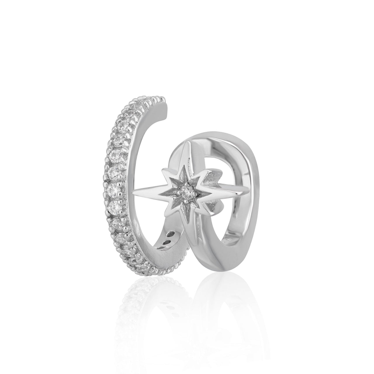 Star Double Band Small Ear Cuff| Silver & 18ct Gold – Scream Pretty